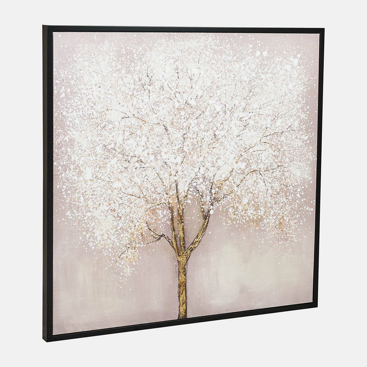 HANDPAINTED TREE CANVAS, WHITE 32X32 – Gallery Home Decor